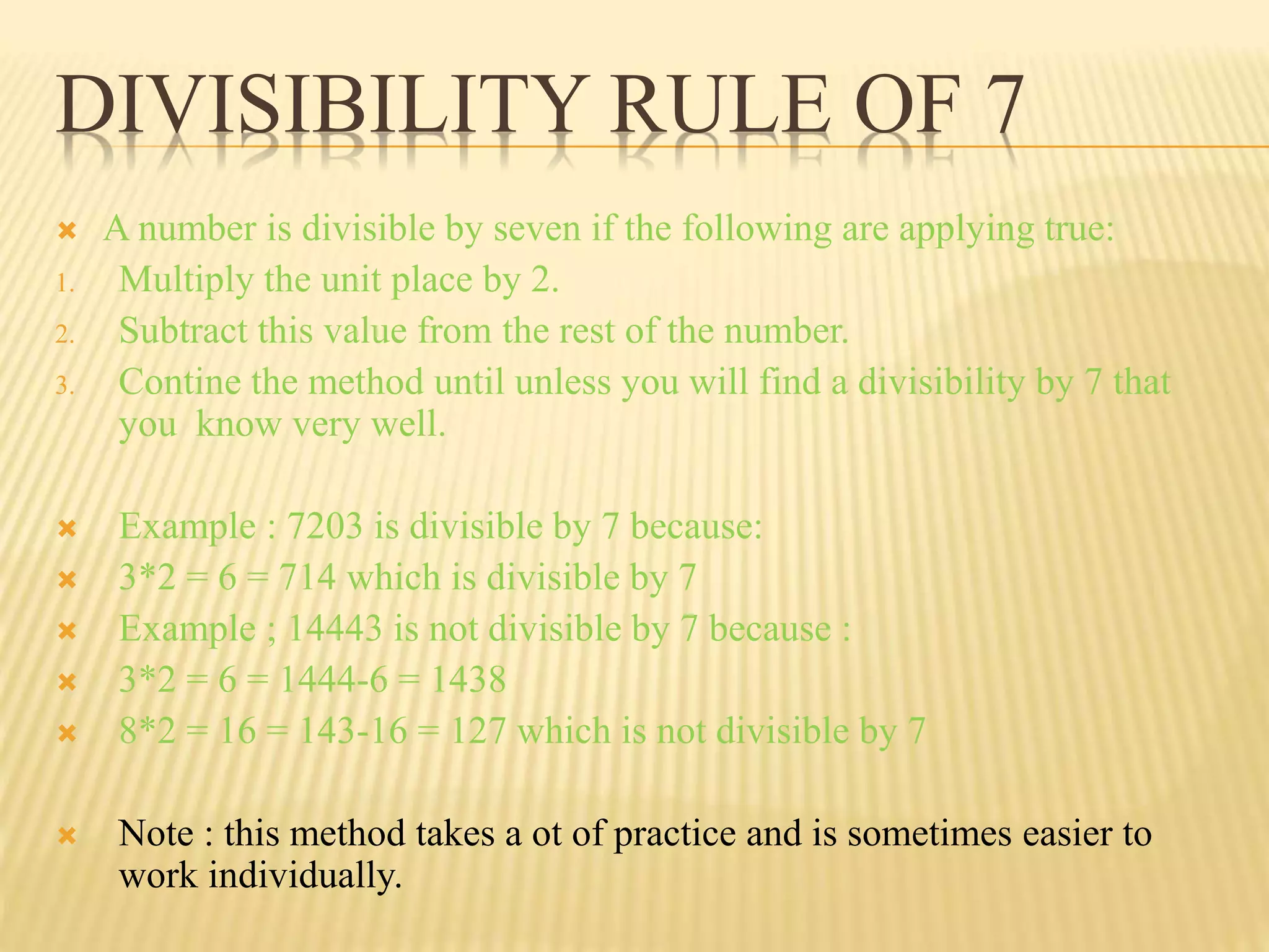 Mathematics - Divisibility Rules From 0 To 12 | PPTX