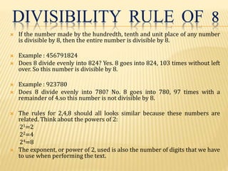 Mathematics - Divisibility Rules From 0 To 12 | PPTX