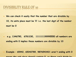 Mathematics - Divisibility Rules From 0 To 12 | PPTX
