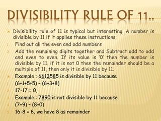 Mathematics - Divisibility Rules From 0 To 12 | PPTX