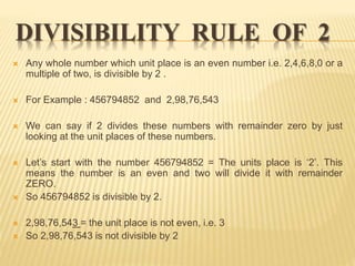 Mathematics - Divisibility Rules From 0 To 12 | PPTX