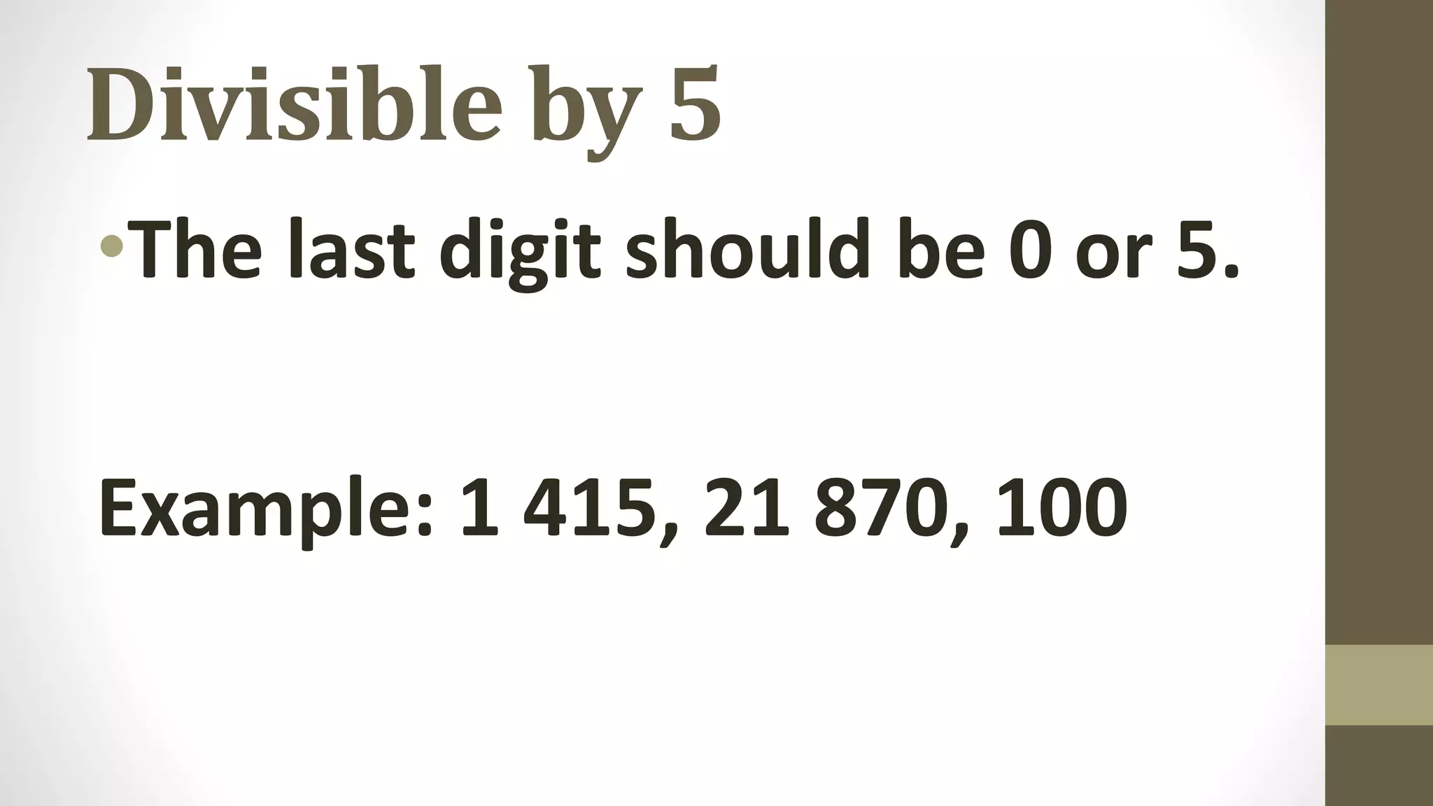 Divisibility rules 2 to 12 | PPTX