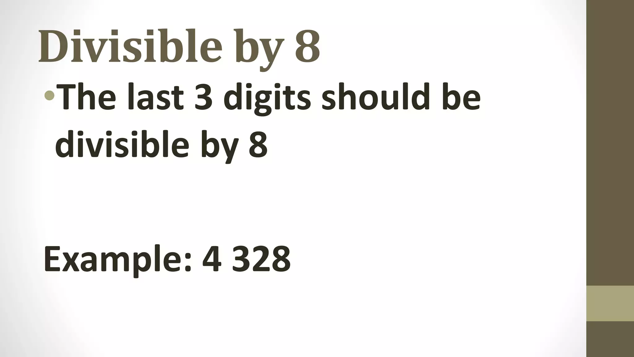Divisibility rules 2 to 12 | PPTX