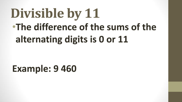 Divisibility rules 2 to 12 | PPTX