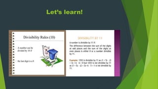 Divisibility rules | PPTX