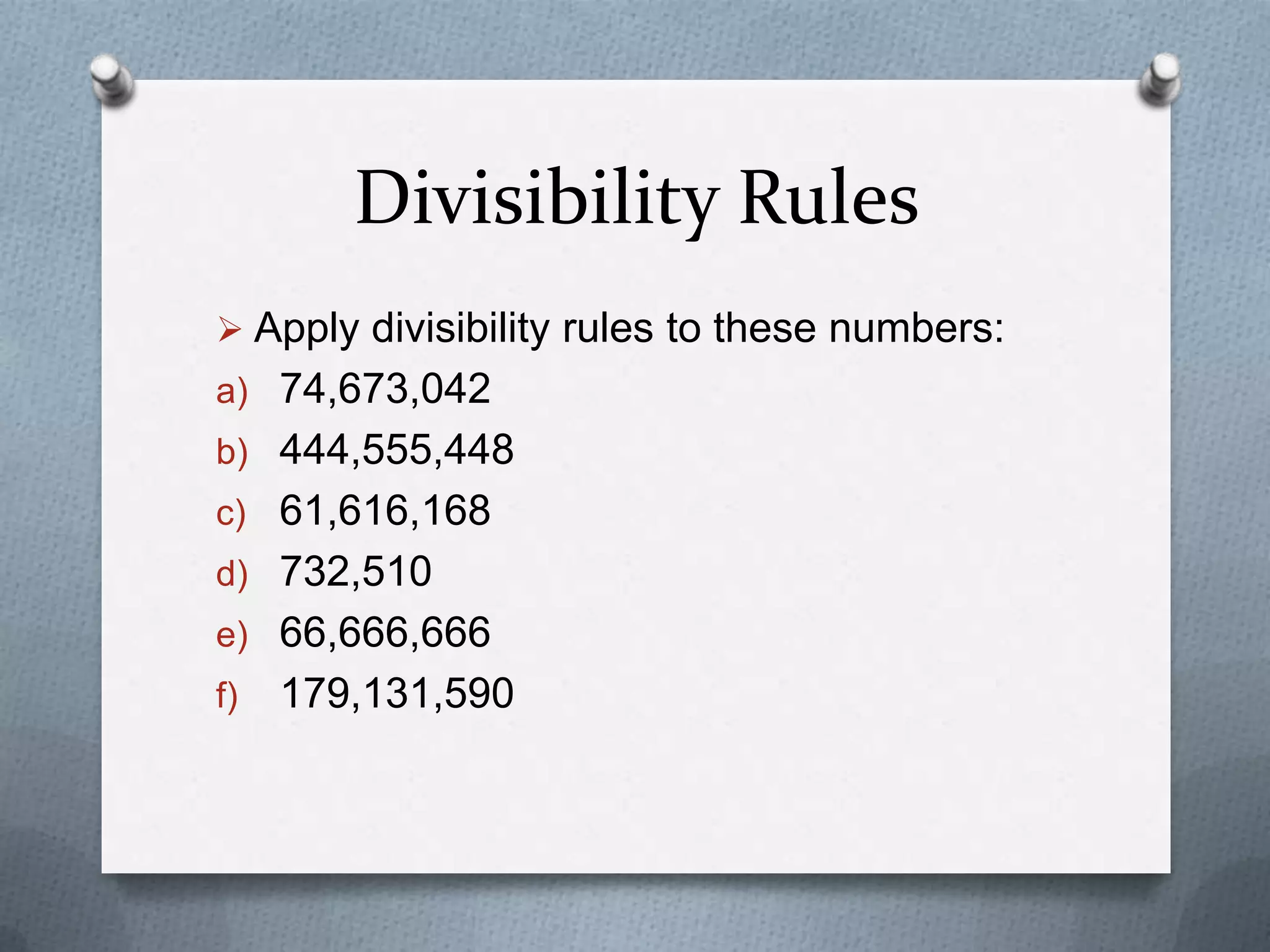 Divisibility Rules | PPTX