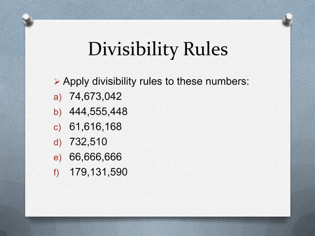 Divisibility Rules | PPTX