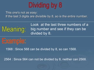 Divisibility Rules - Lesson 1 Straight forward with the Rules.pptx