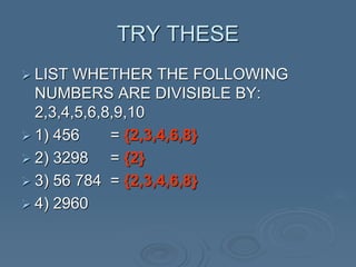 Divisibility Rules - Lesson 1 Straight forward with the Rules.pptx