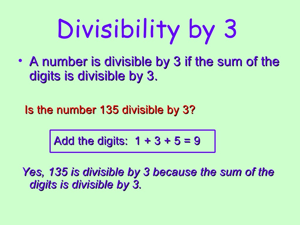 Divisibility rules