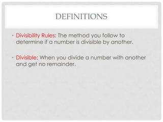 Divisibility Rules | PPT