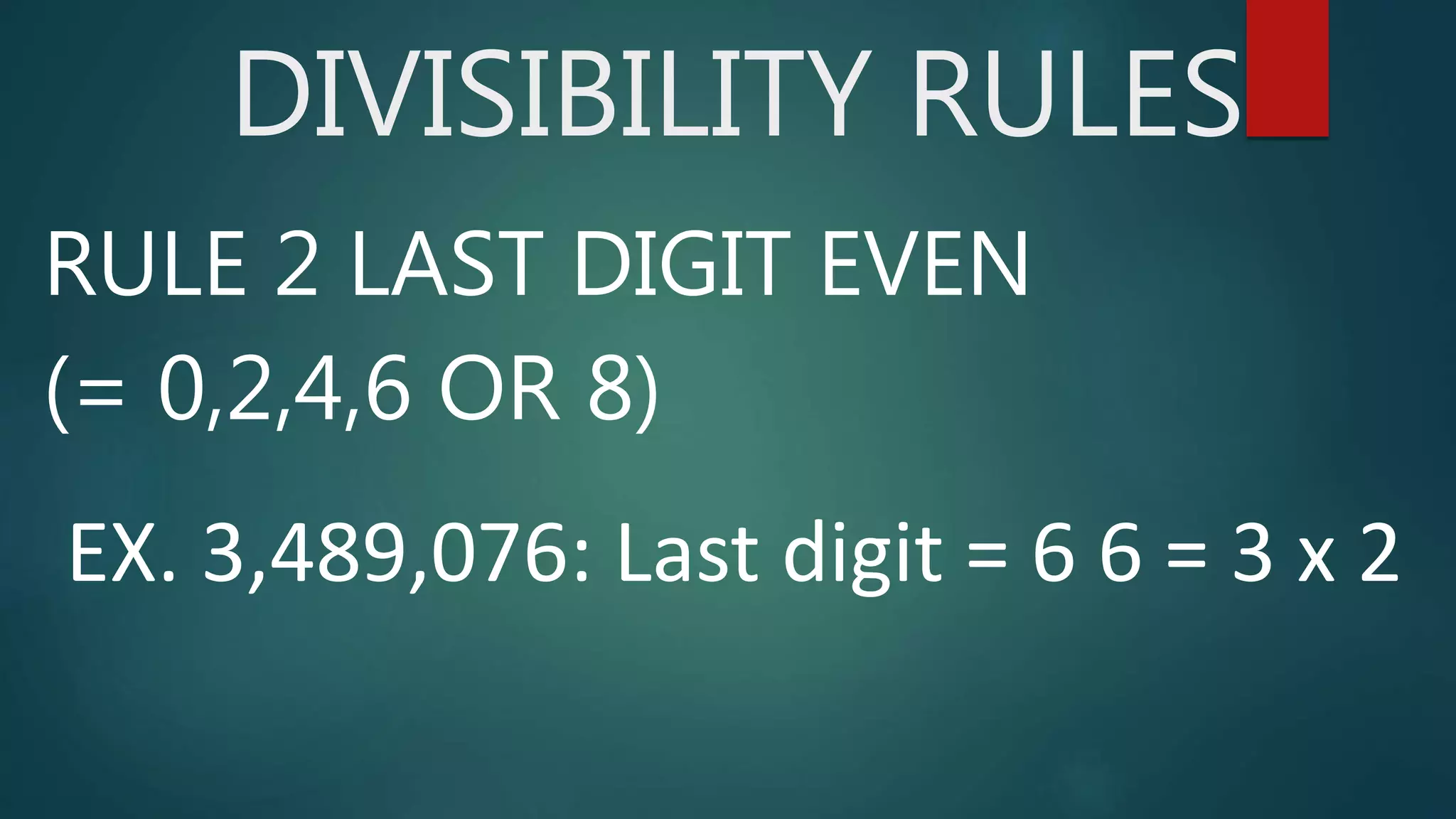 Divisibility rules ppt | PPTX