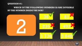 Interactive Games about Divisibility Rules | PPTX