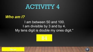Interactive Games about Divisibility Rules | PPTX
