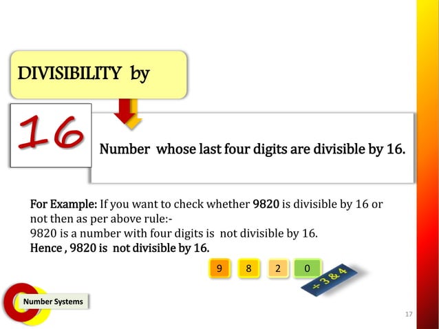 Divisibility rules (tests) | PPTX