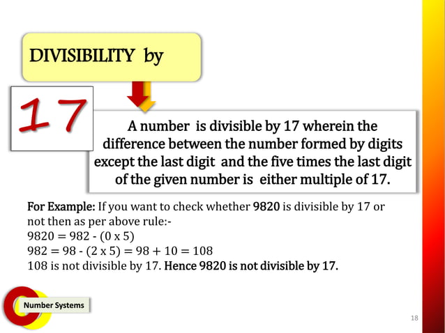 Divisibility rules (tests) | PPTX