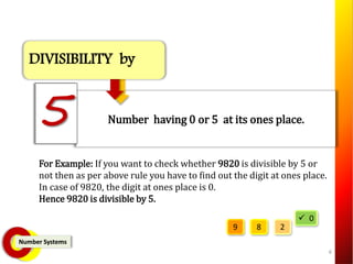 Divisibility rules (tests) | PPTX