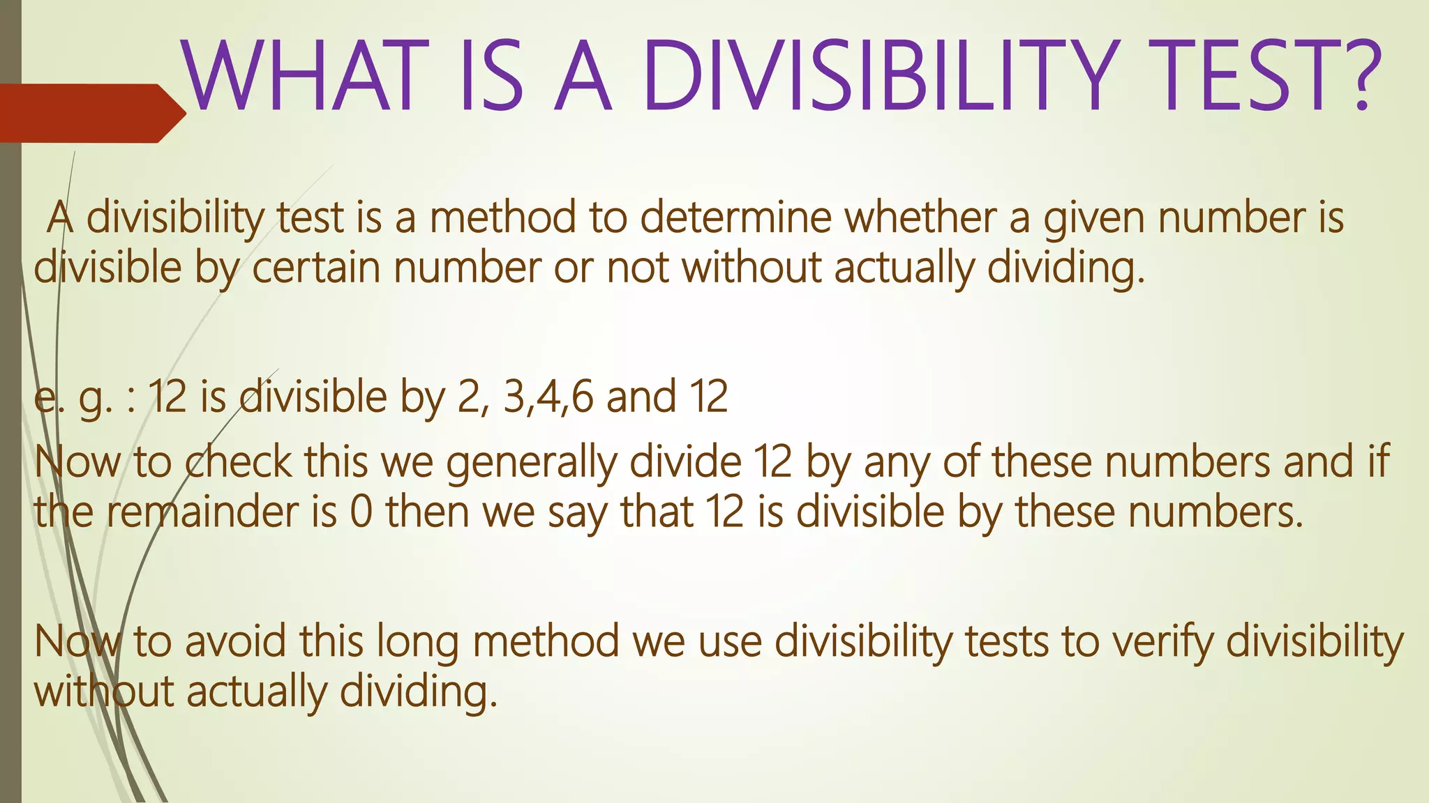 Divisibility tests | PPTX