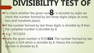 Divisibility tests | PPTX