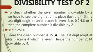 Divisibility tests | PPTX