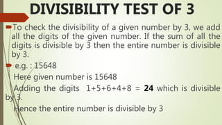 Divisibility tests | PPTX