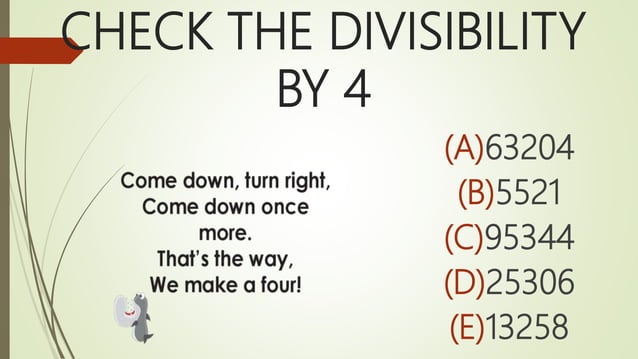 Divisibility tests | PPTX | Standardized Testing | Educational Assessment