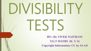 Divisibility tests | PPTX