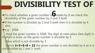 Divisibility tests | PPTX