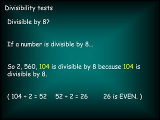 grade 6 rule for test Divisibility_Tests.ppt