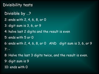 grade 6 rule for test Divisibility_Tests.ppt