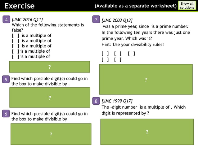 Divisibility Tests - Lesson Year 7 Maths | PPT