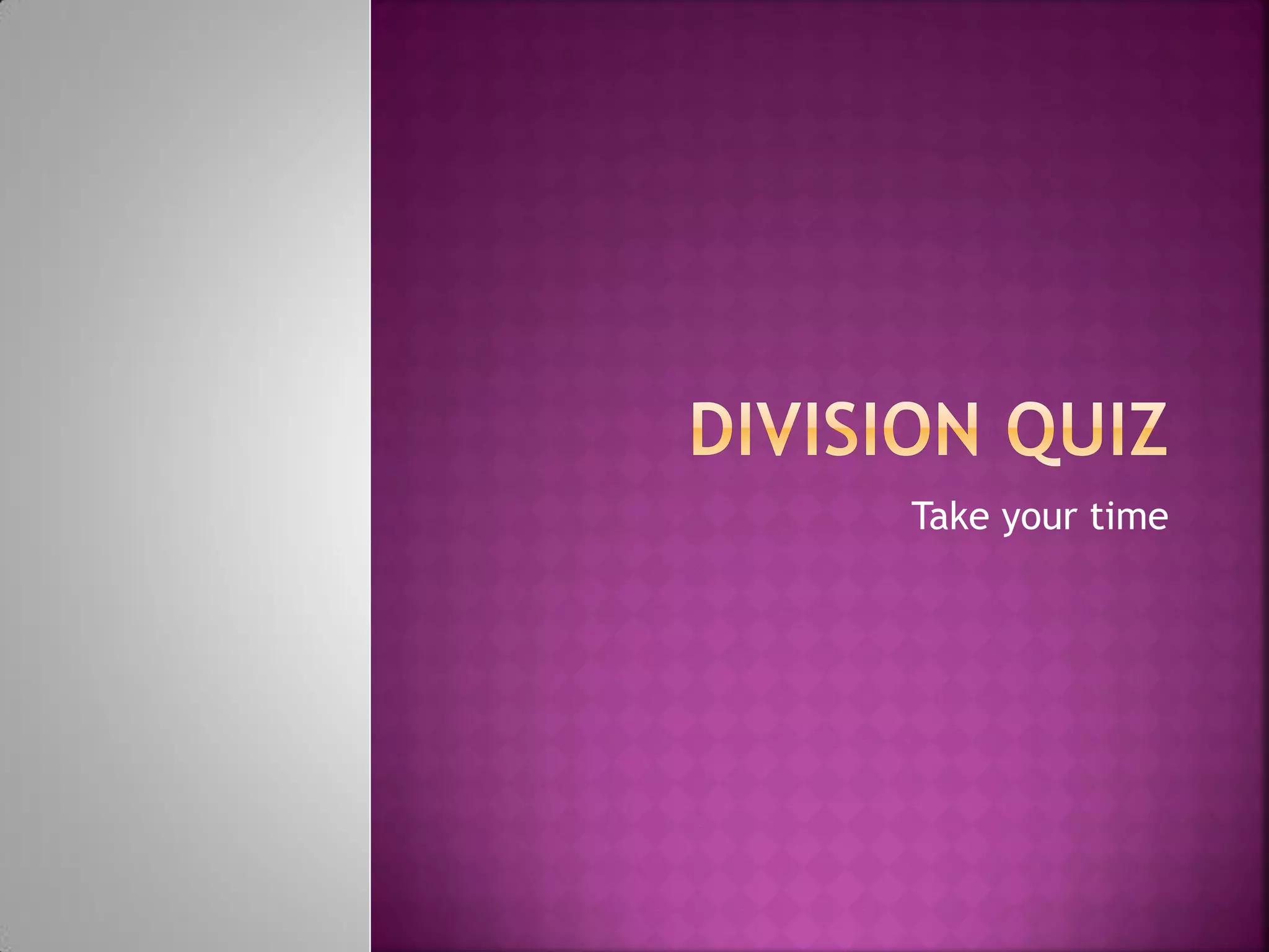Division quiz | PDF