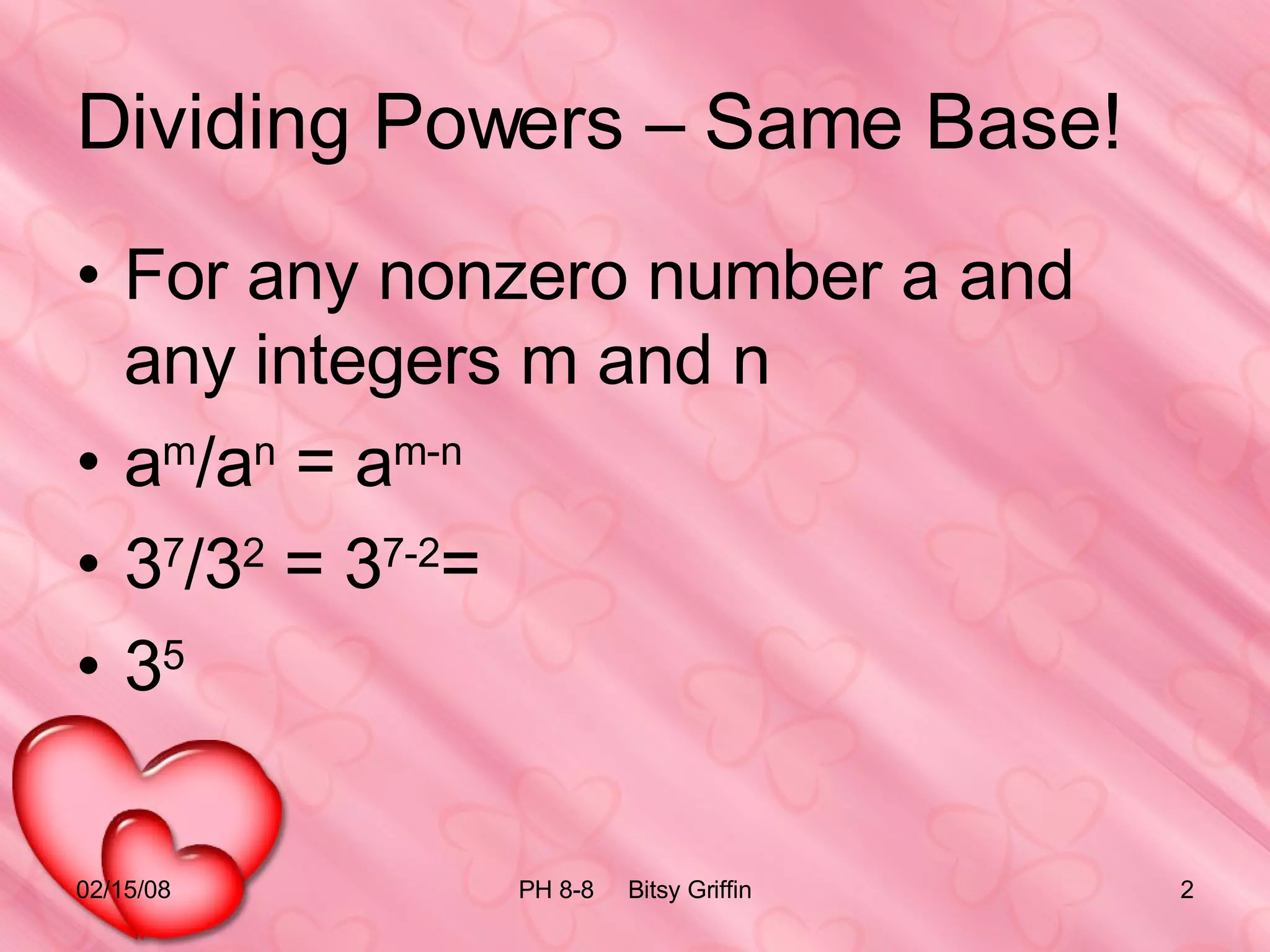 Division Properties Exponents | PPT