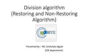 Division algorithm | PPT