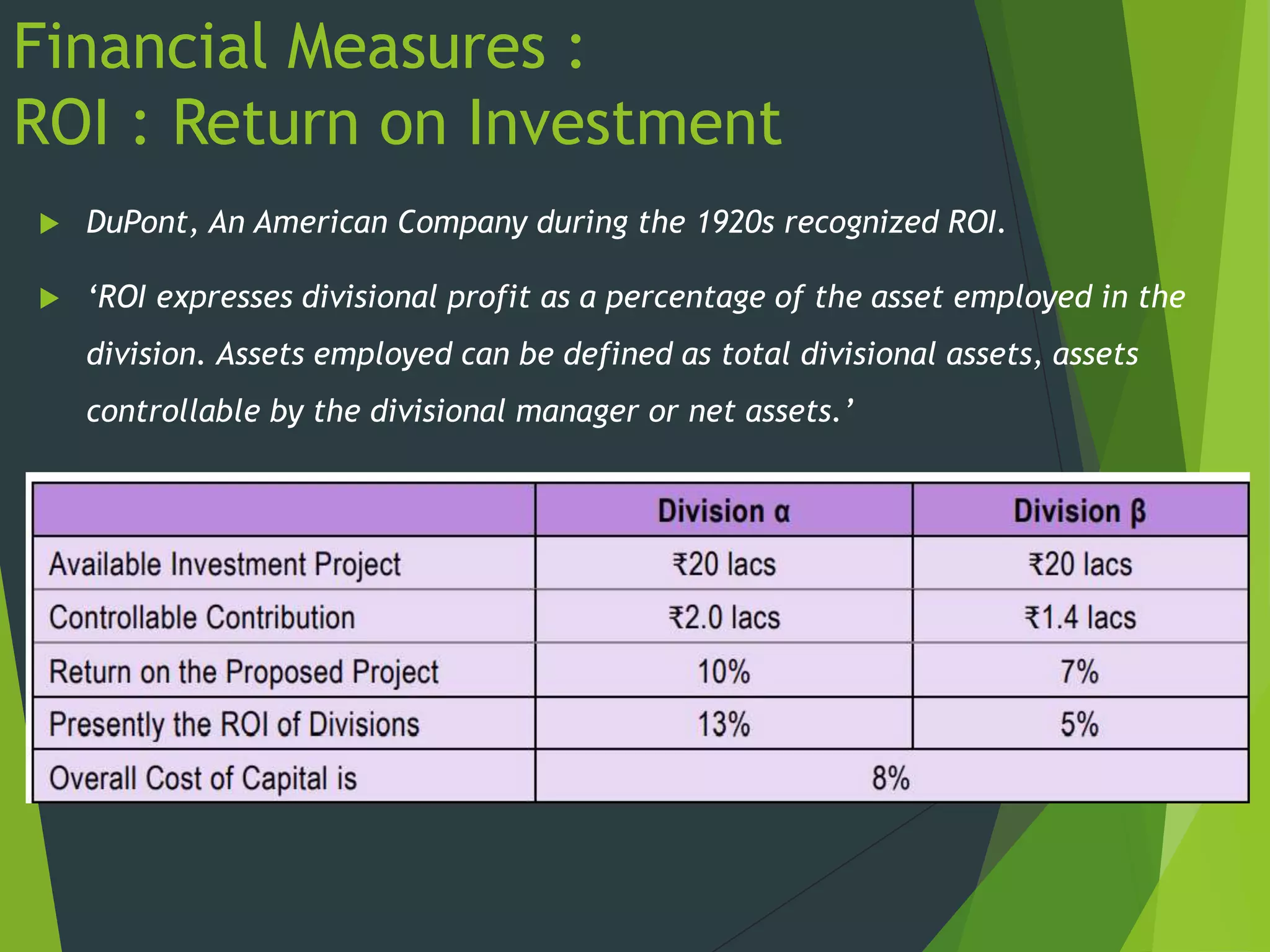 Divisional performance measures | PPTX