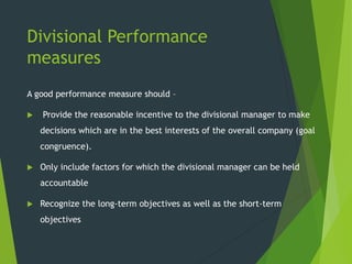 Divisional performance measures | PPTX