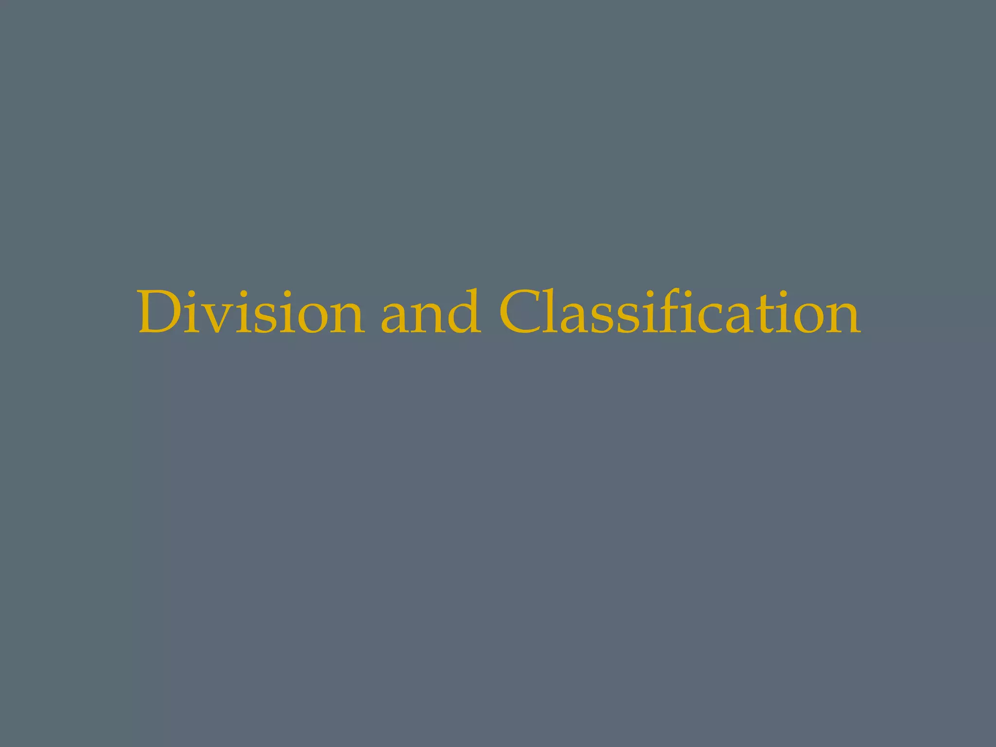 Division and classification | PPTX