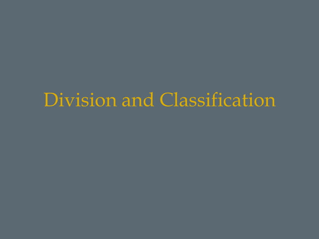 Division and classification | PPTX