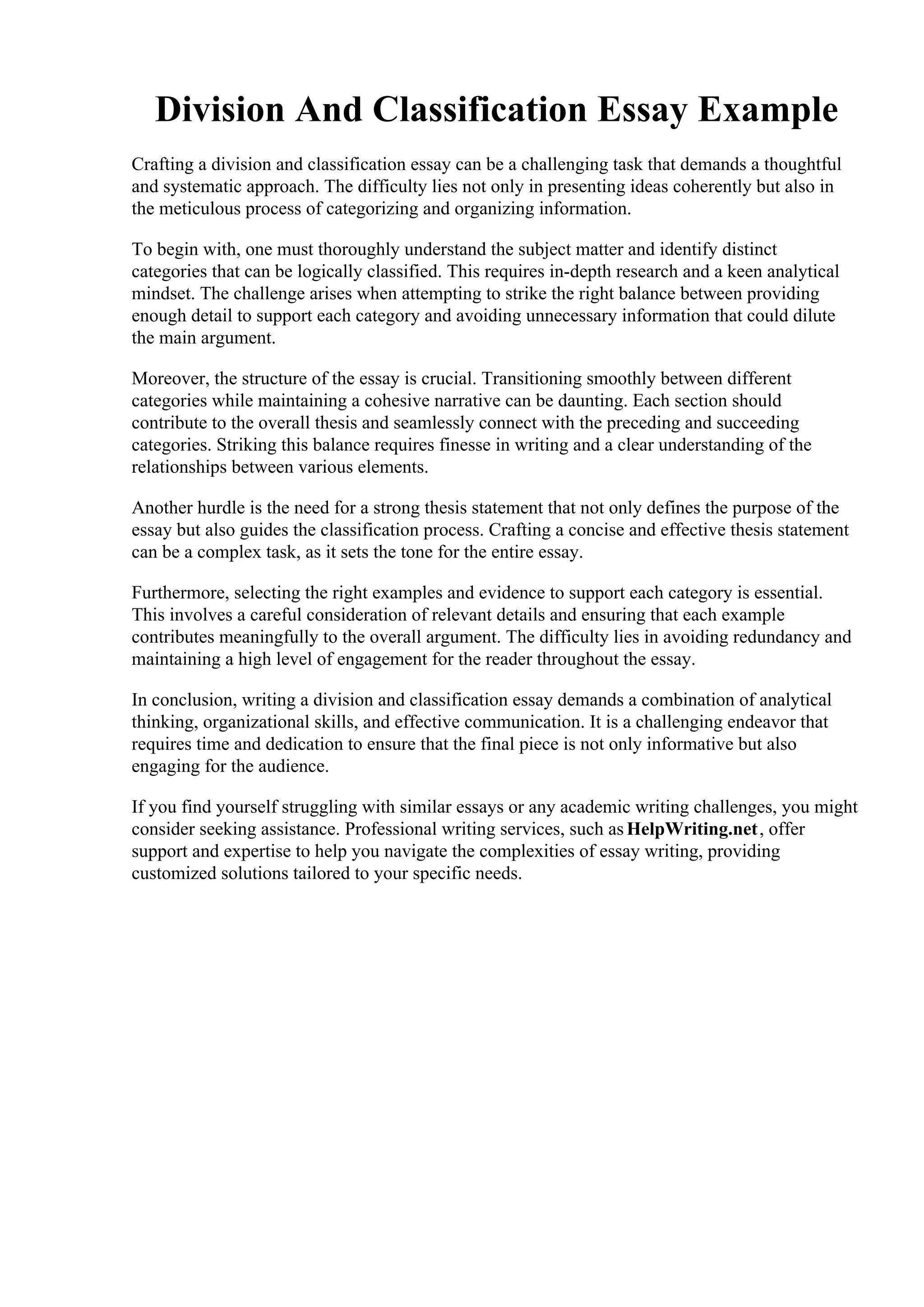 Division And Classification Essay Example.pdf