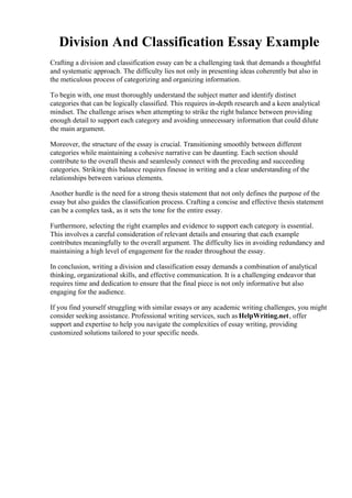 Division And Classification Essay Example.pdf