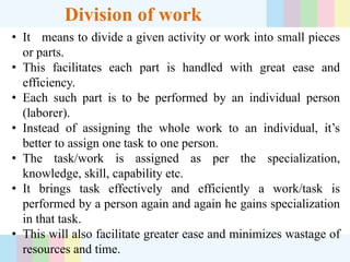 Division of work and authority & responsibility | PPTX