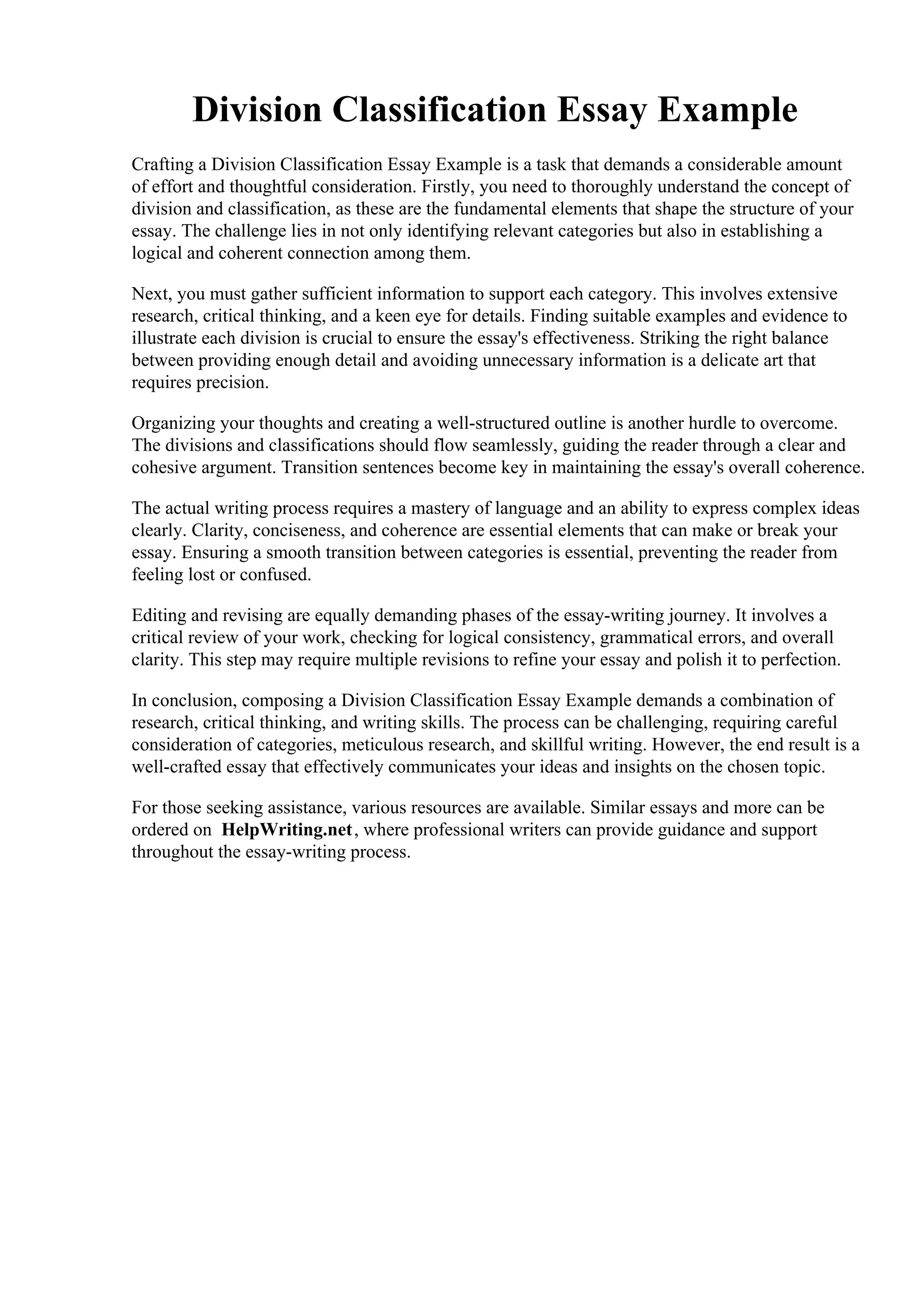 Division Classification Essay Example.pdfDivision Classification Essay ...