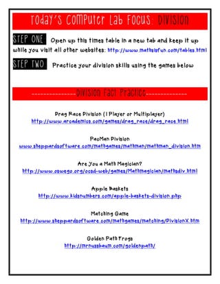 Division computer lab websites | PDF