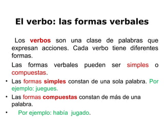 Division de los verbos segun su conjugacion | PPT