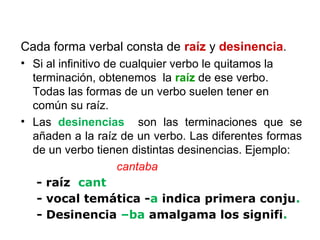 Division de los verbos segun su conjugacion | PPT
