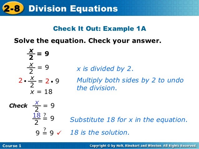 Division equations