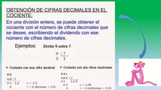 Divisiones con cociente decimal | PPTX