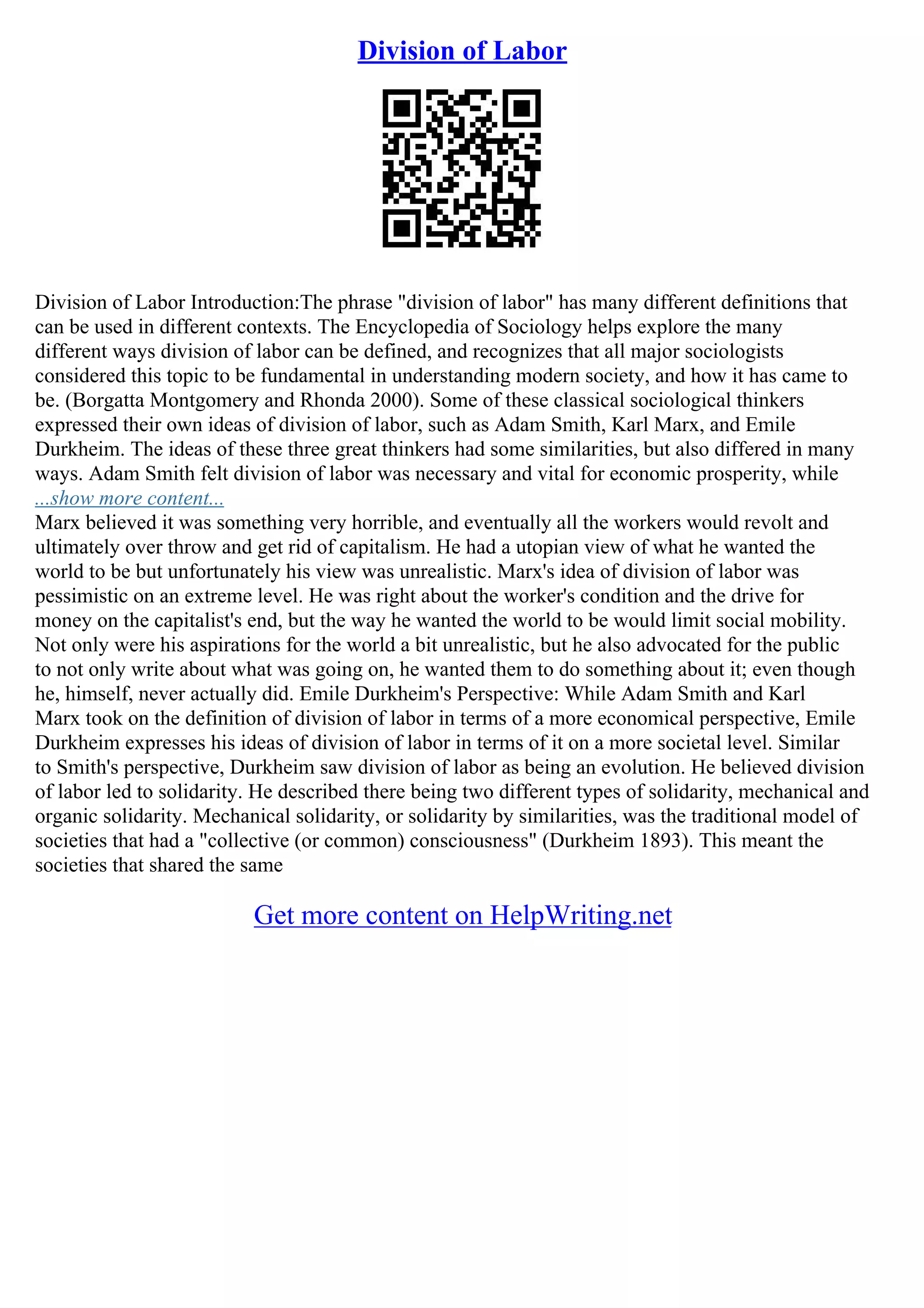 Division Essay Examples | PDF