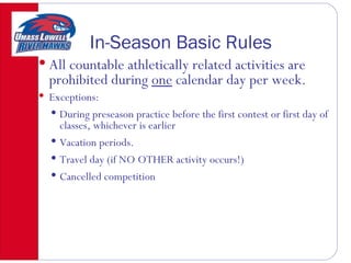 Division II Playing and Practice Seasons | PPT