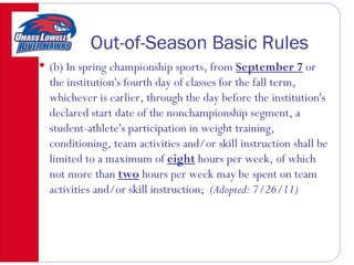 Division II Playing and Practice Seasons | PPT
